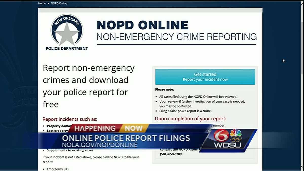 New NOPD online tool allows users to file non-emergency police reports