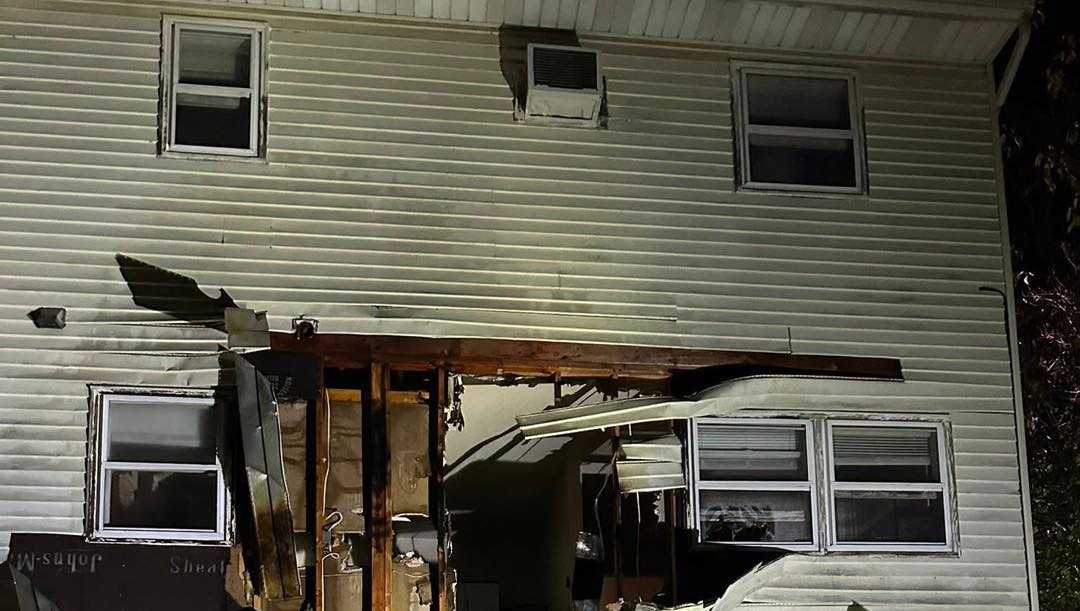 Resident displaced after AC unit catches fire, leaves gaping hole in ...