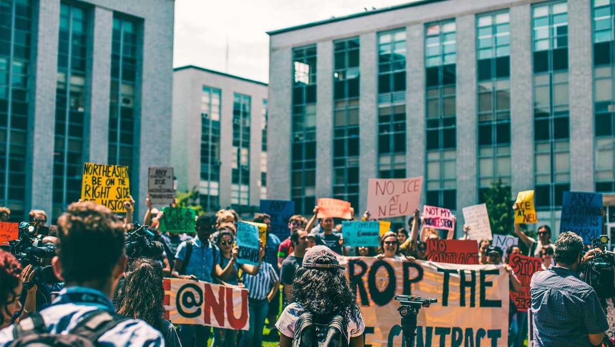 Protesters targeting Northeastern over multimillion-dollar contract ICE ...