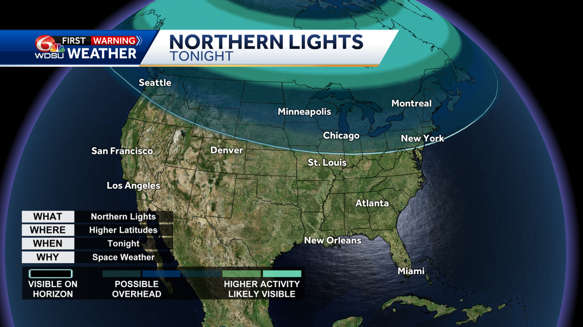 Louisiana residents could see Northern Lights