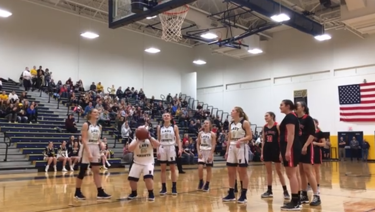 Norwin girls basketball team manager suits up, scores on senior night