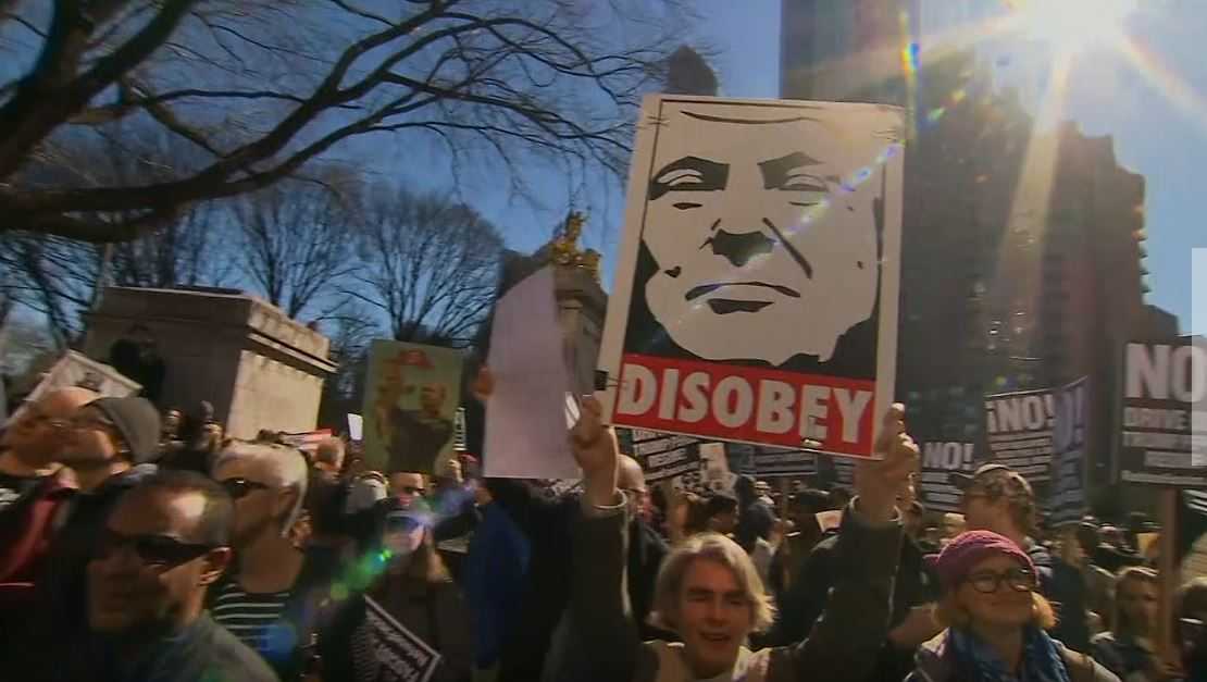 'Not My President's Day' protesters rally to oppose Trump