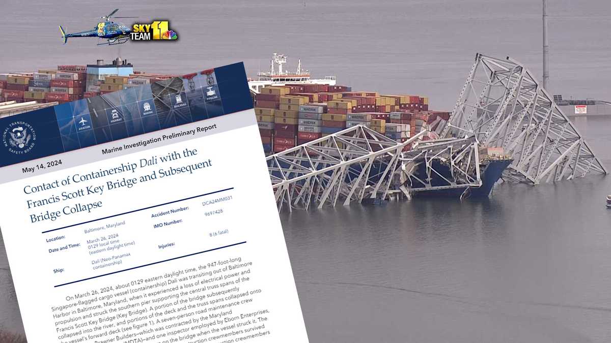 NTSB report: Dali lost power day before Key Bridge collapse