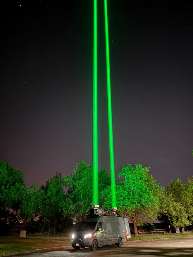 Mystery beam that lit up Folsom sky came from Nu-Salt Laser