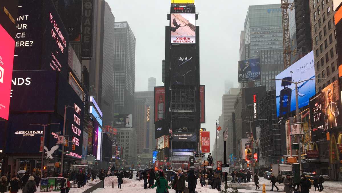 Scenes from a snowy New York City