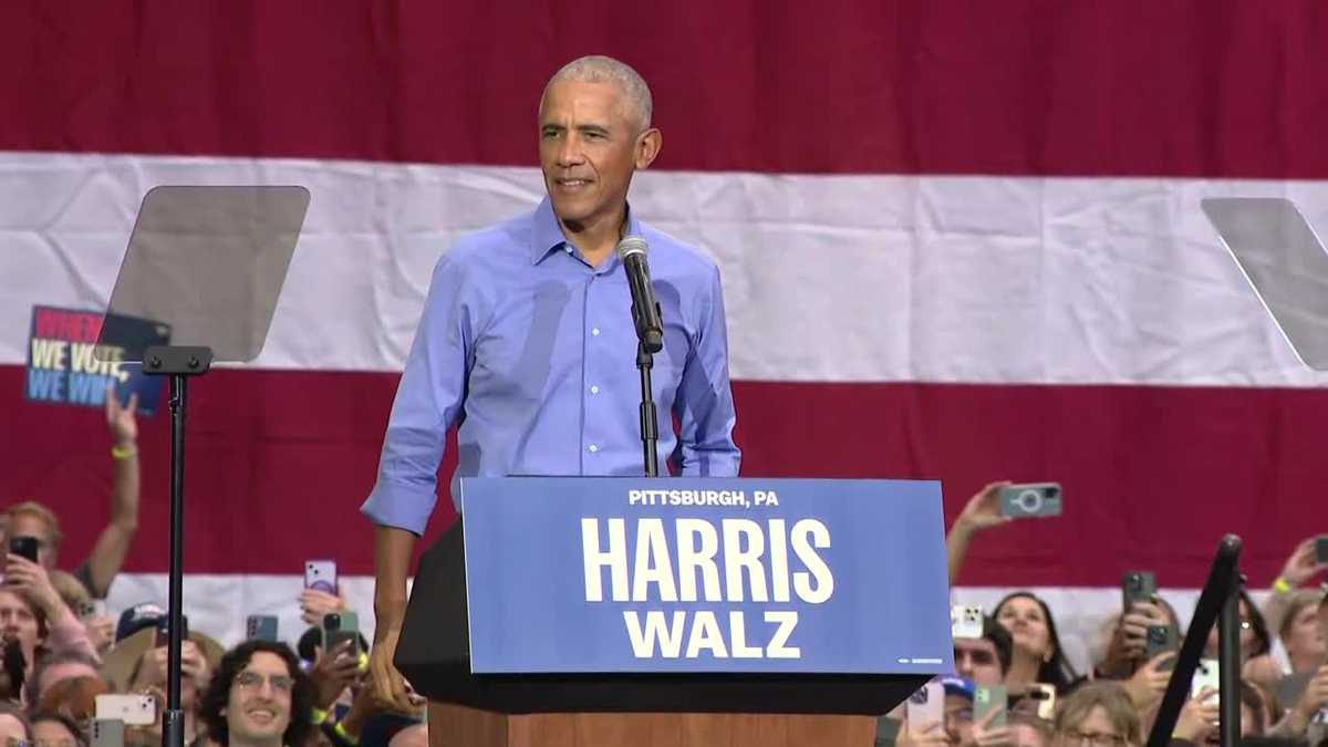 Former President Barack Obama campaigns for Harris in Pittsburgh