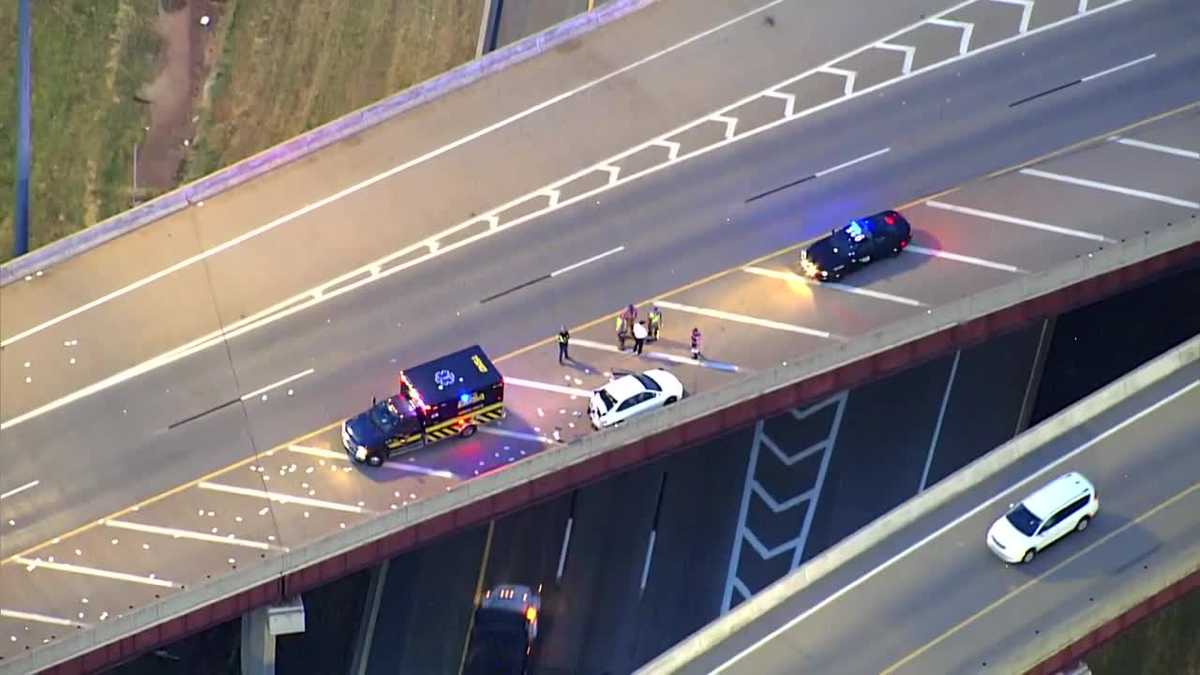 2 taken to hospital after multi-vehicle crash on OKC interstate