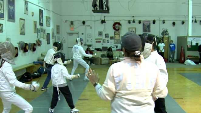 Olympians teach fencing to kids at Central High School