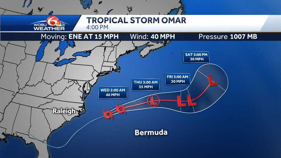 Tropical Storm Omar forms as it moves away from US