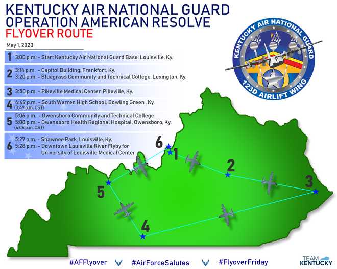 Military planes will do flyovers across Kentucky Friday, including over ...