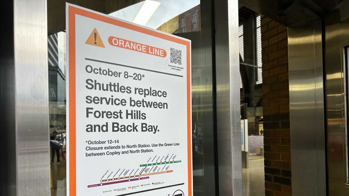 MBTA's Orange Line service suspended for nearly 2 weeks