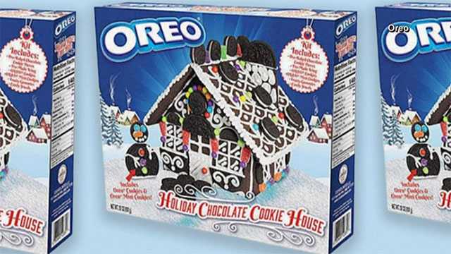 Oreo has holiday chocolate cookie house kit of its own