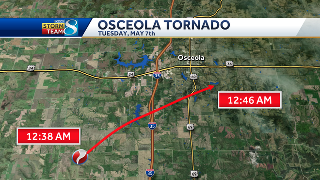 How many tornadoes hit Iowa in latest round of storms?