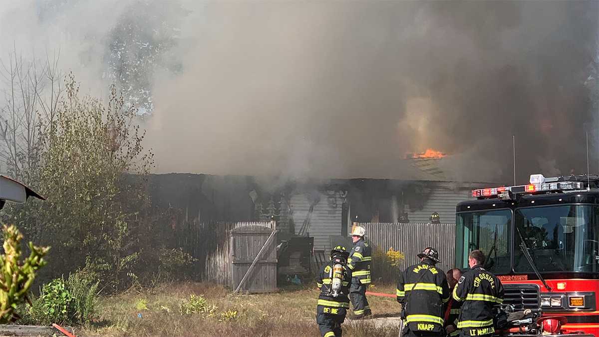 Two mobile homes destroyed by explosion, fire in West Ossipee