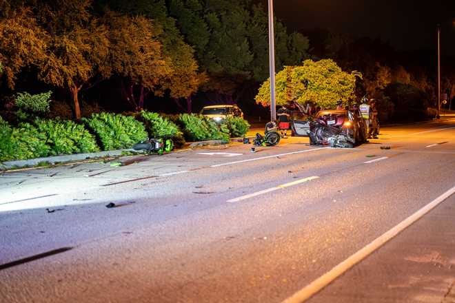 Motorcyclist hospitalized after crash along Ben Hill Griffin Parkway