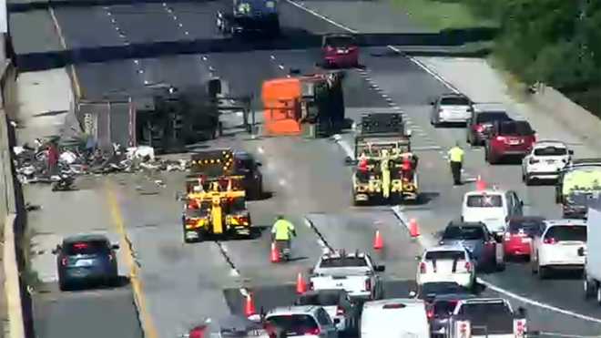 Tractor-trailer crashes on US Route 50 in Lanham