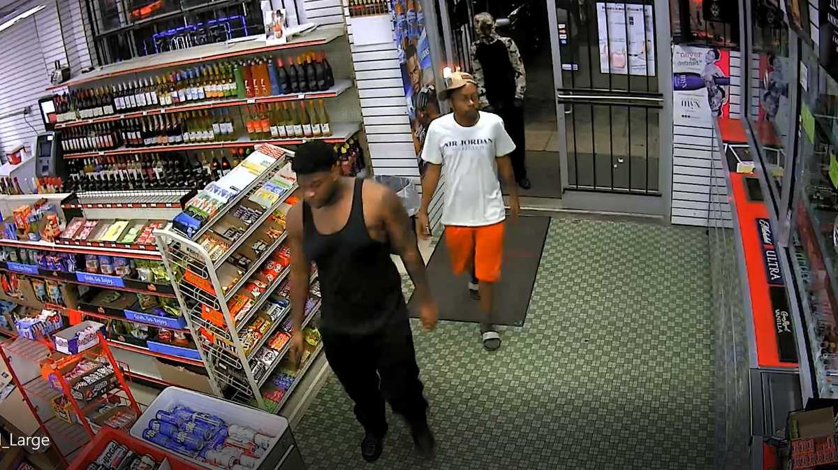 Suspects seen on security video just before Birmingham package store ...