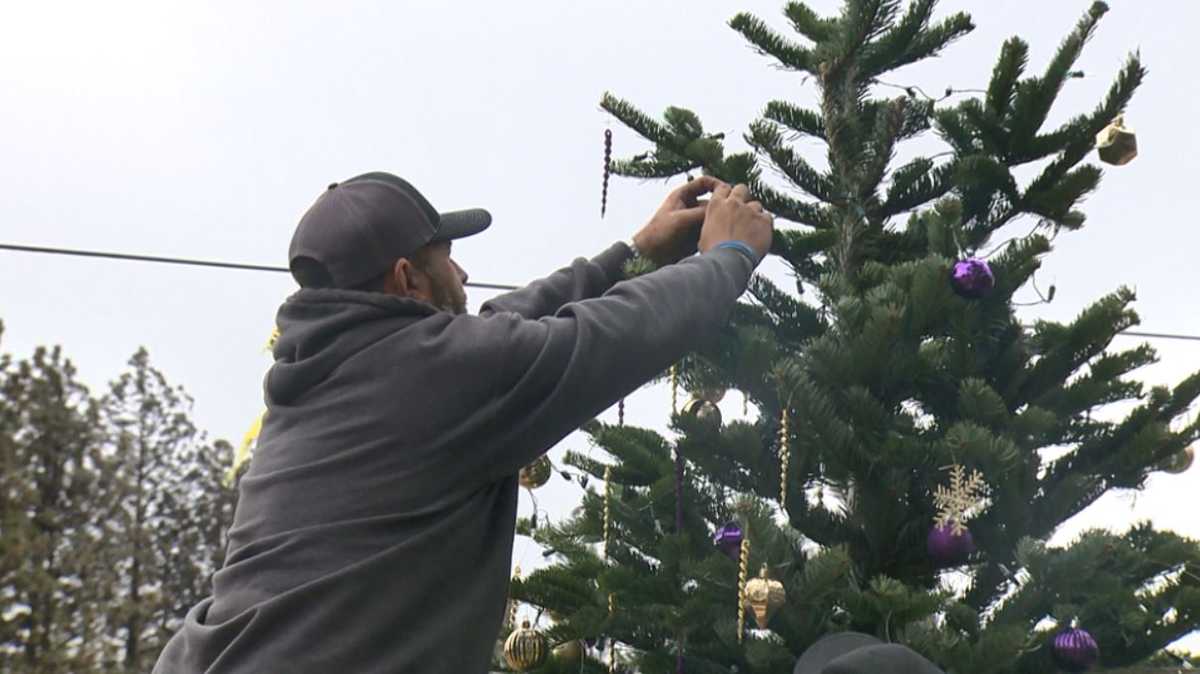 Wildfire survivor puts up Christmas tree in Paradise
