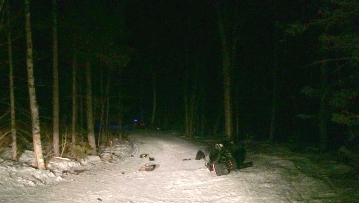 Woman killed after snowmobile crashes into trees