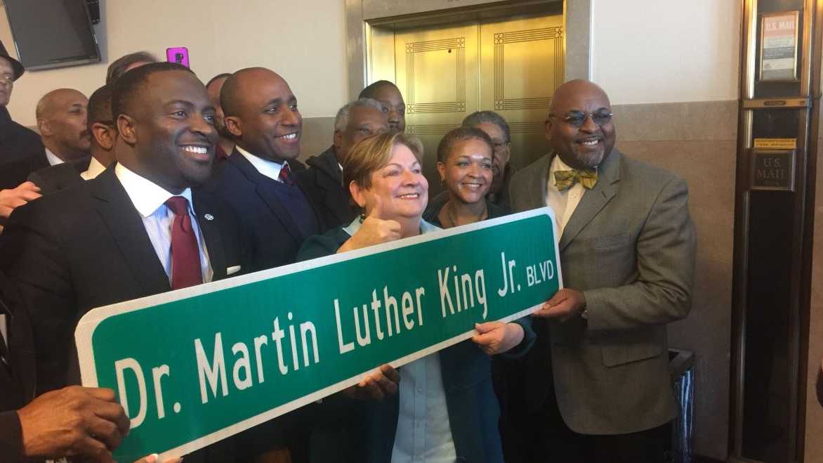 All street signs along The Paseo changed to MLK Boulevard