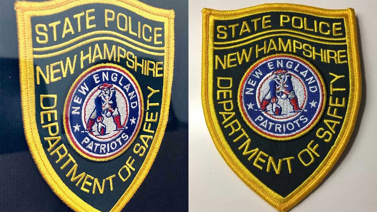 NH State Police badges with vintage Patriots logo on sale for charity