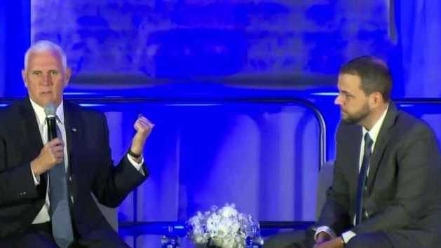 Former Vice President Mike Pence speaks in Cincinnati