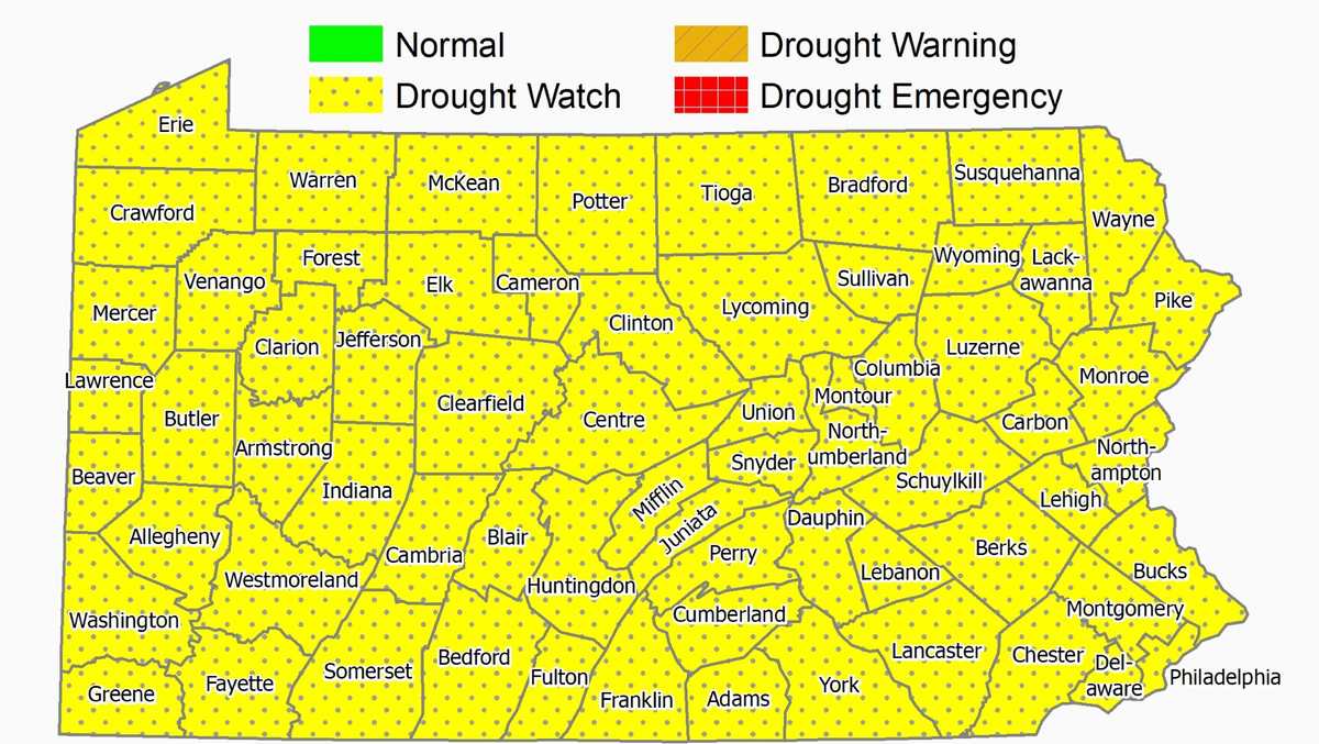 Pennsylvania Dep Declares Statewide Drought Watch