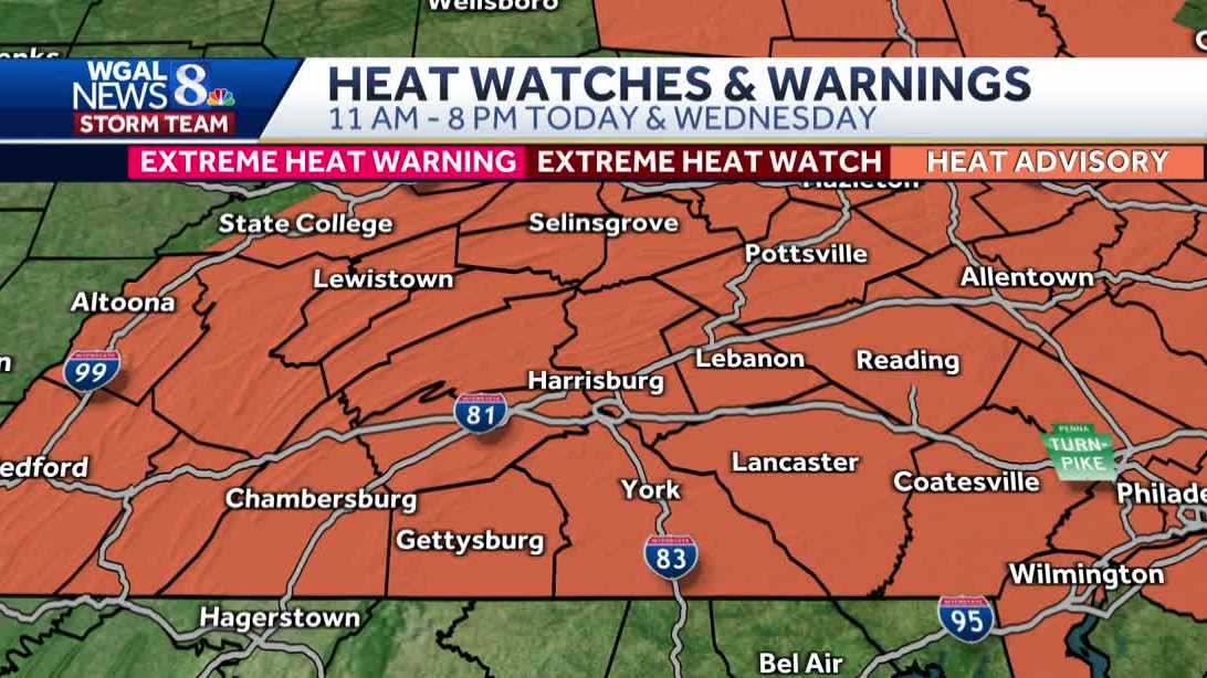 Pa. weather: Heat advisory issued for much of the state