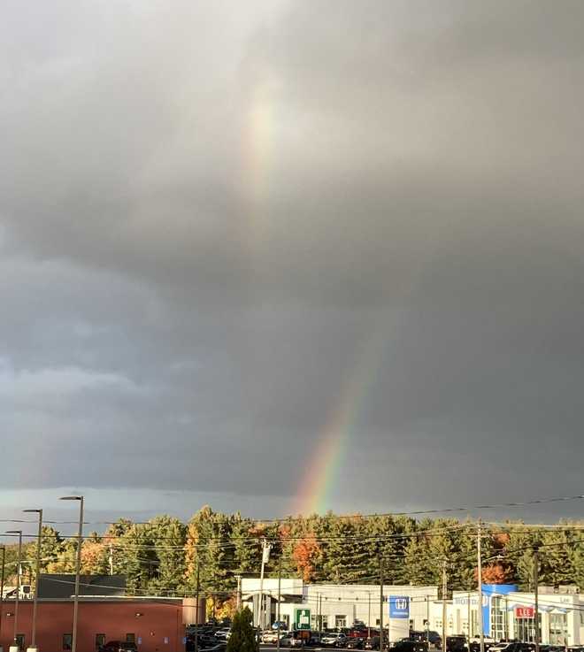 How does that happen? Unusual double rainbow spotted over Auburn