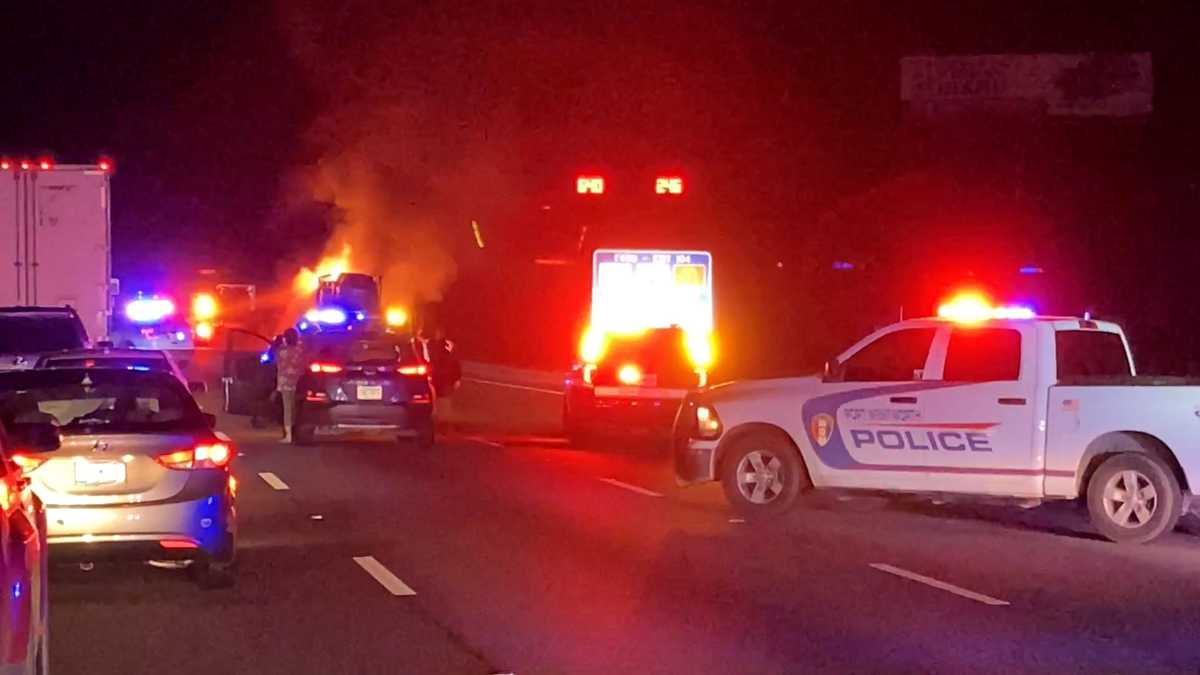 Car carrier fire causes massive shutdown on I-95 - WJCL