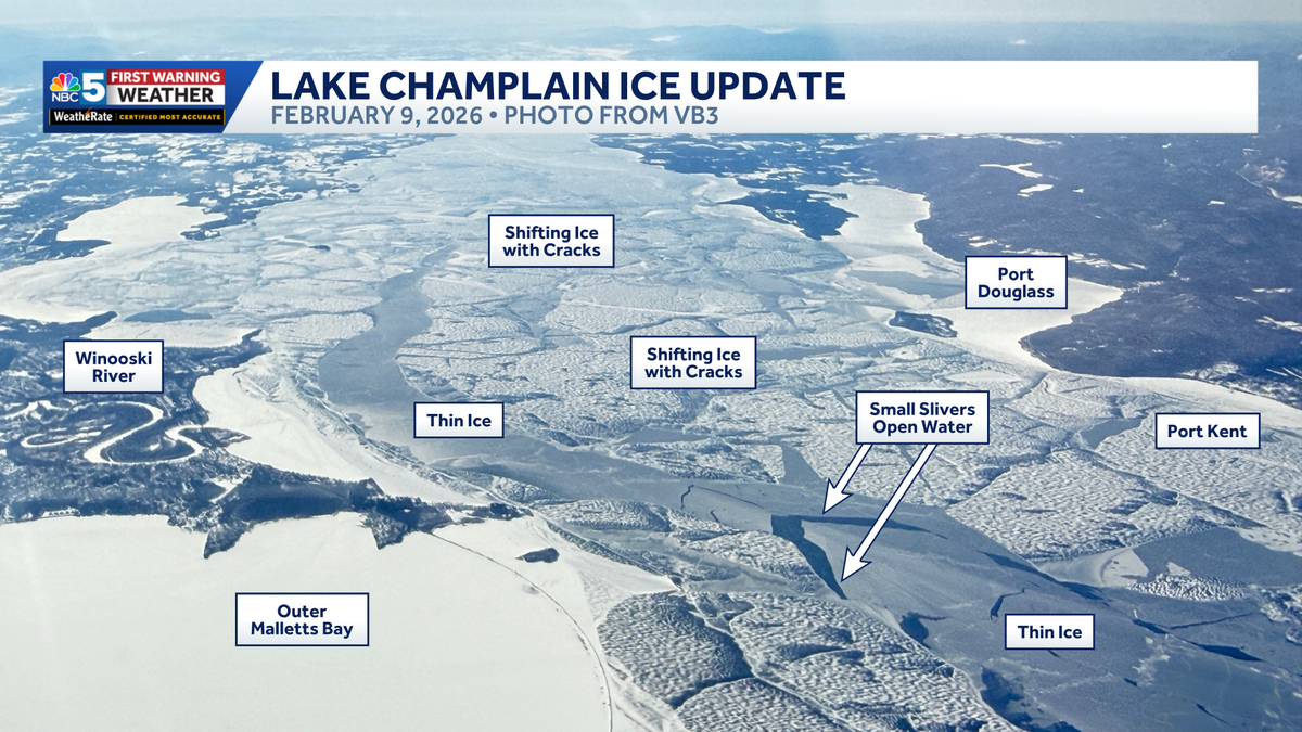 Lake Champlain reaches 99 percent ice cover