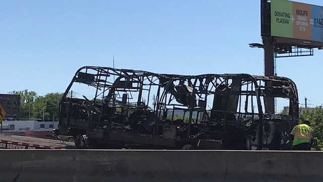 Vehicle fire slows traffic on Interstate 65