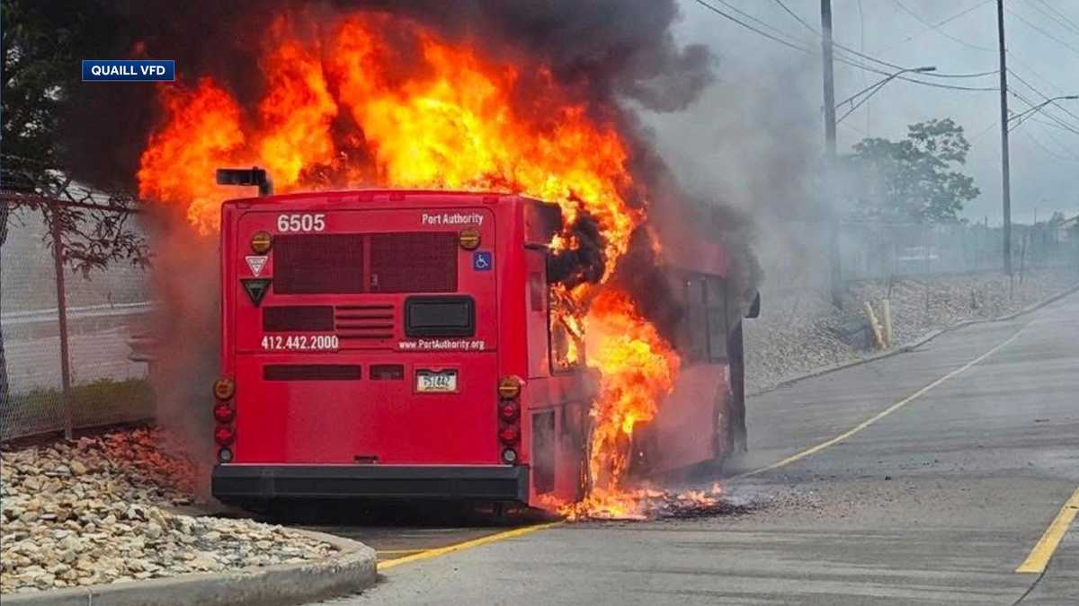 Downed power lines lead to PRT bus fire in Ross Township