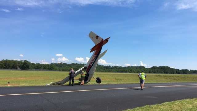 Pilot uninjured after hard landing at Upstate airport