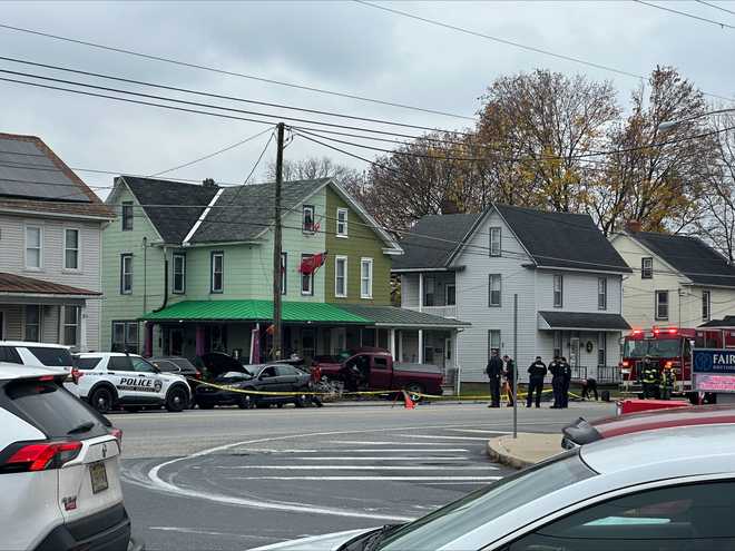 Cleona Borough police chief involved in crash; Pickup slams into home
