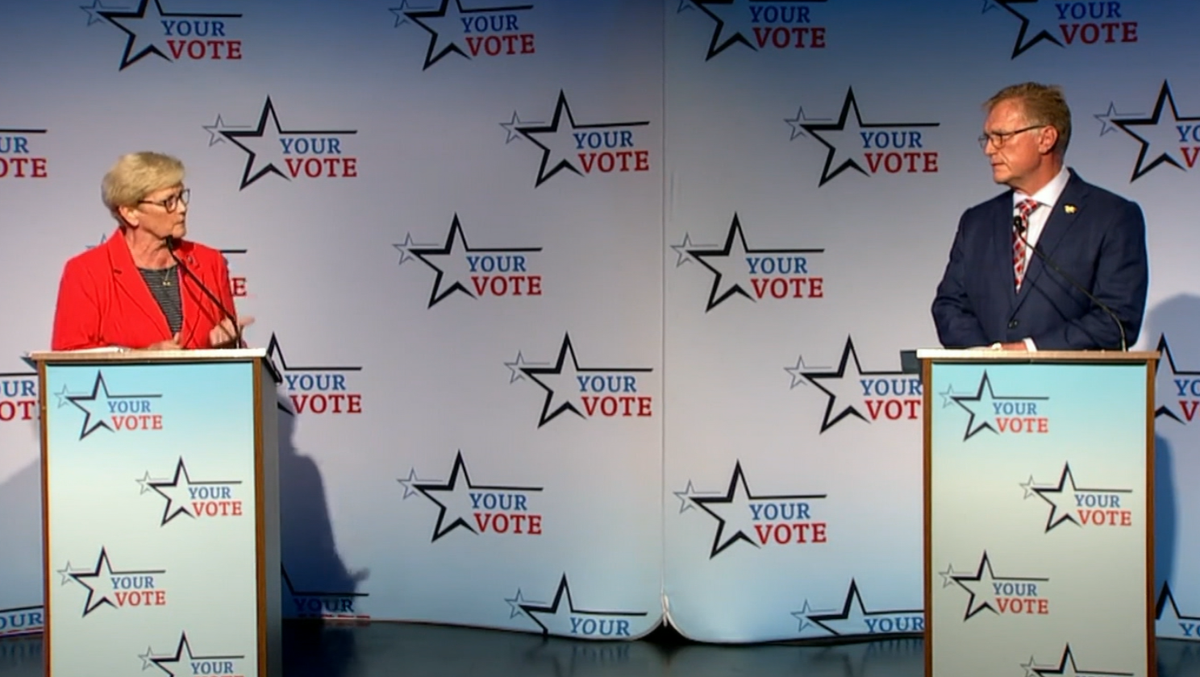 Chellie Pingree and Ed Thelander meet in first debate for Maine's 1st ...