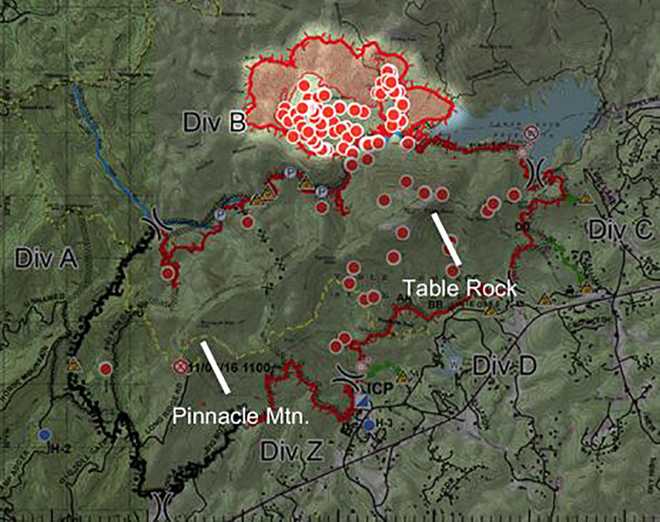Pinnacle Mountain fire jumps into Greenville County, officials say