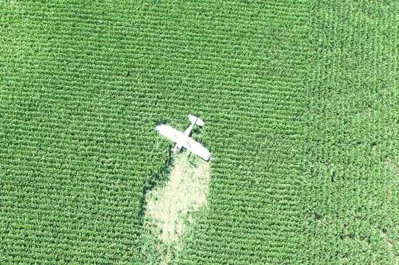 PHOTOS: Two people released from hospital after cornfield plane crash