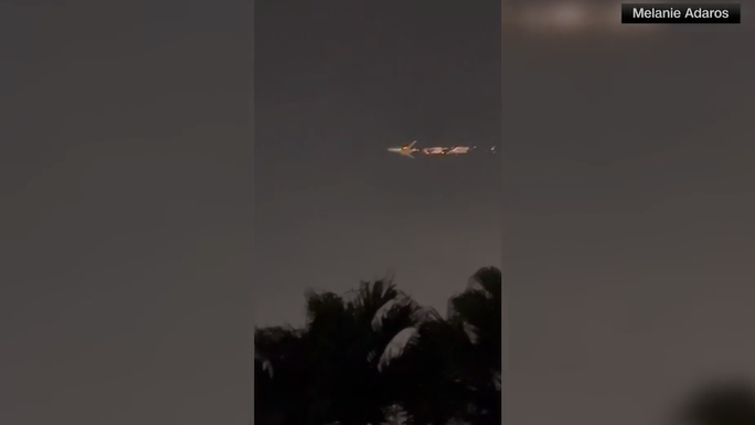 Terrifying video: Flames shoot from Boeing 747