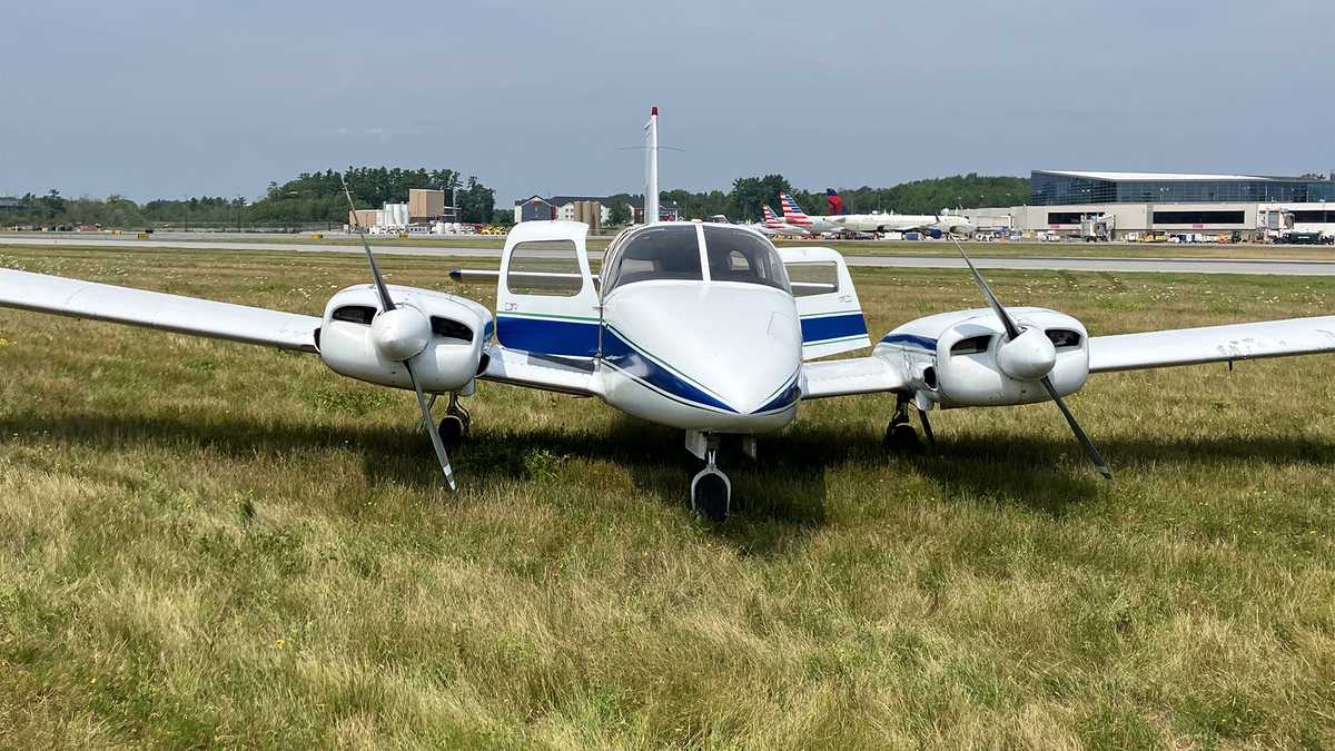 Small plane veers off Portland Jetport runway during landing