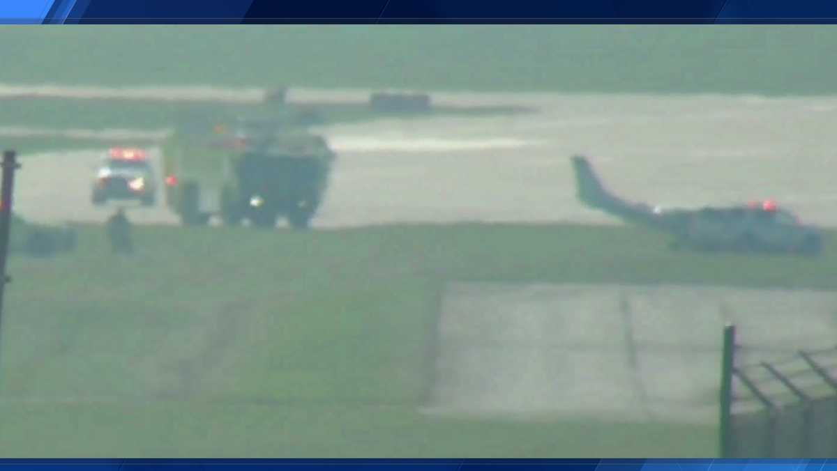 Plane off runway at Mitchell International Airport