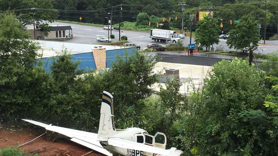 Plane skids off runway at Downtown Greenville airport