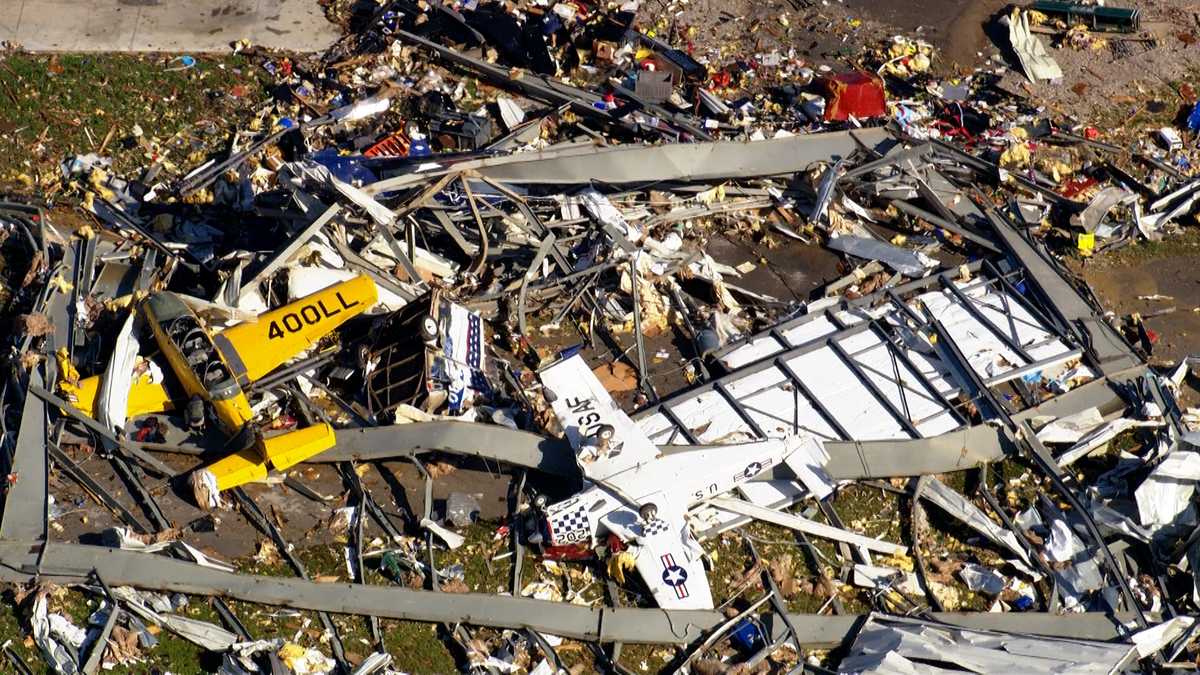 AERIALS: London-Corbin Airport completely destroyed by tornado AERIALS: London-Corbin Airport completely destroyed by tornado