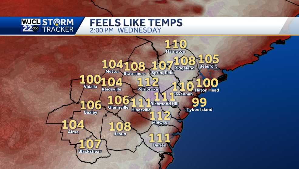 Impact Day: Another very hot day with Heat Advisory for Coastal Georgia ...