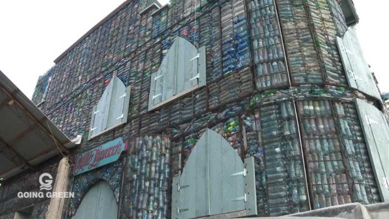 The village made entirely of plastic bottles