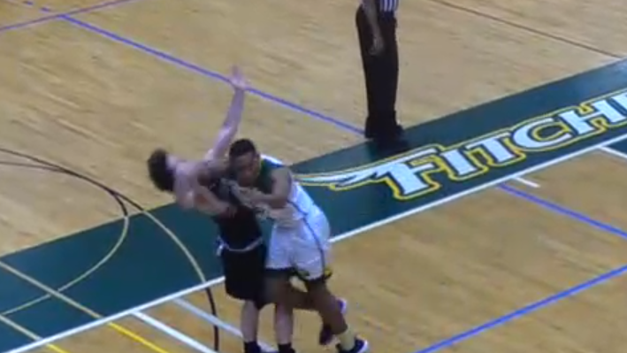 Basketball player bounces back after cheap shot