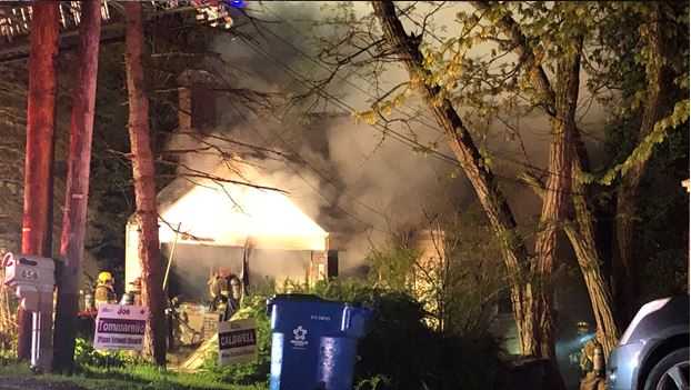 Crews battling house fire in Plum