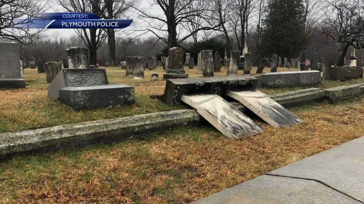 Plymouth police investigating cemetery vandalism Plymouth police investigating cemetery vandalism