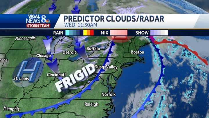 Central Pennsylvania weather: Snow ends; arctic air moves in Wednesday