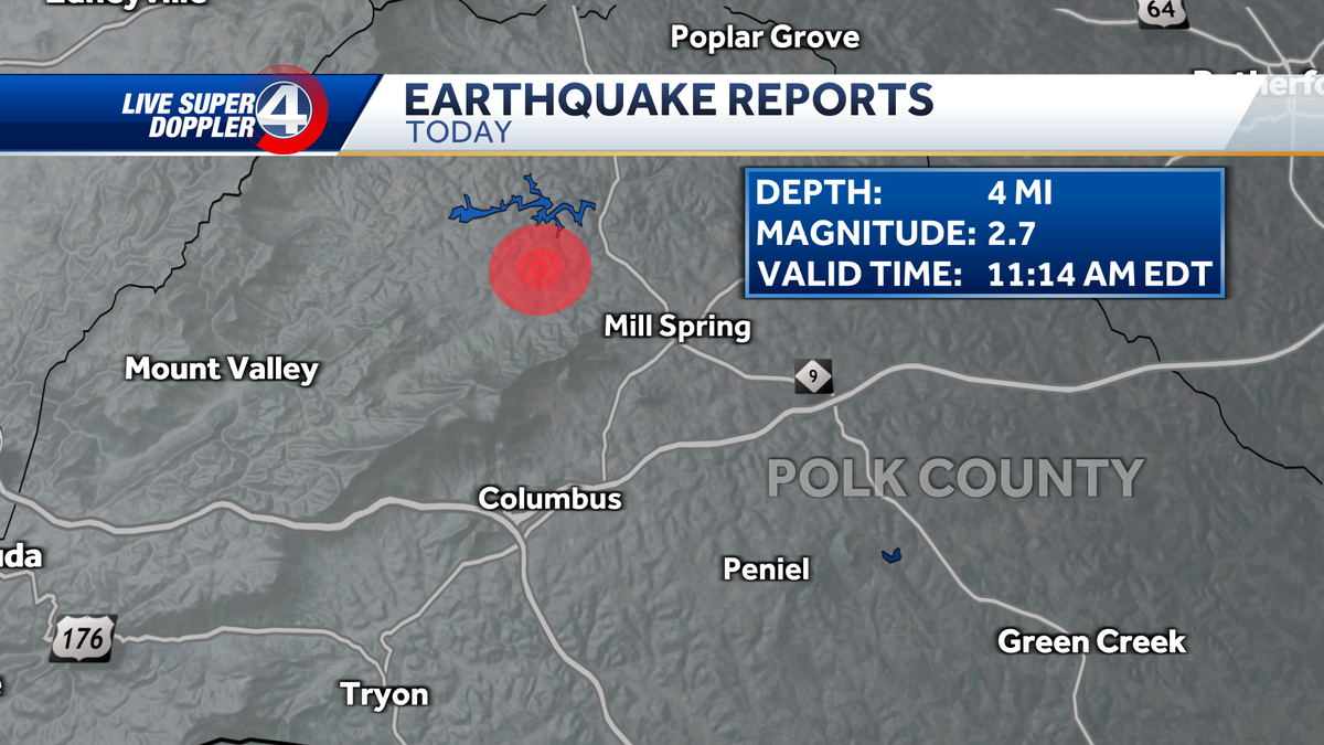 Earthquake felt in Carolinas on Thursday